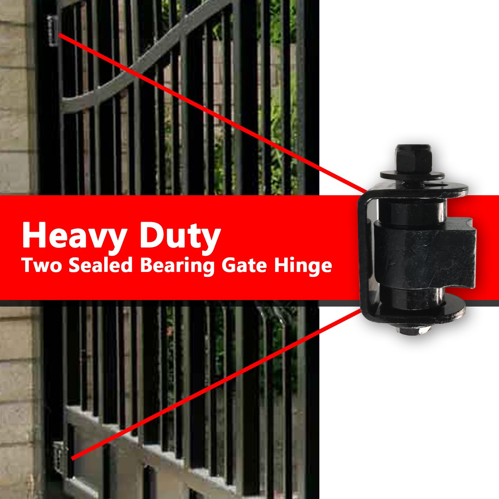 Snapklik.com : 2Pack Heavy Duty Sealed Bearing Gate Hinge,Adjustable ...