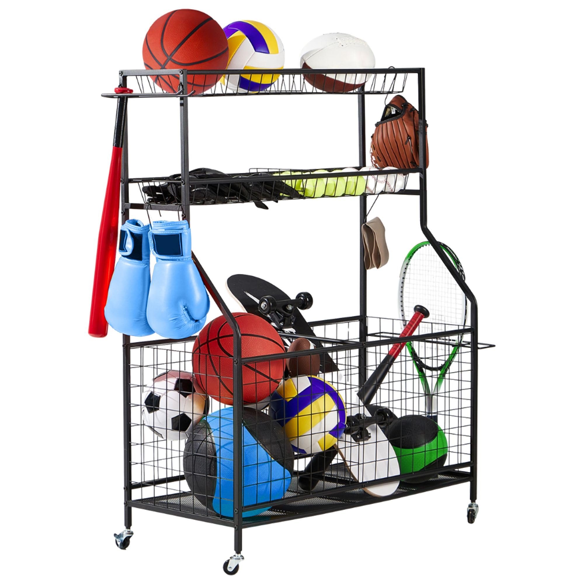 Amazon.com: LUGO Heavy-Duty Garage Sports Equipment Organizer with ...