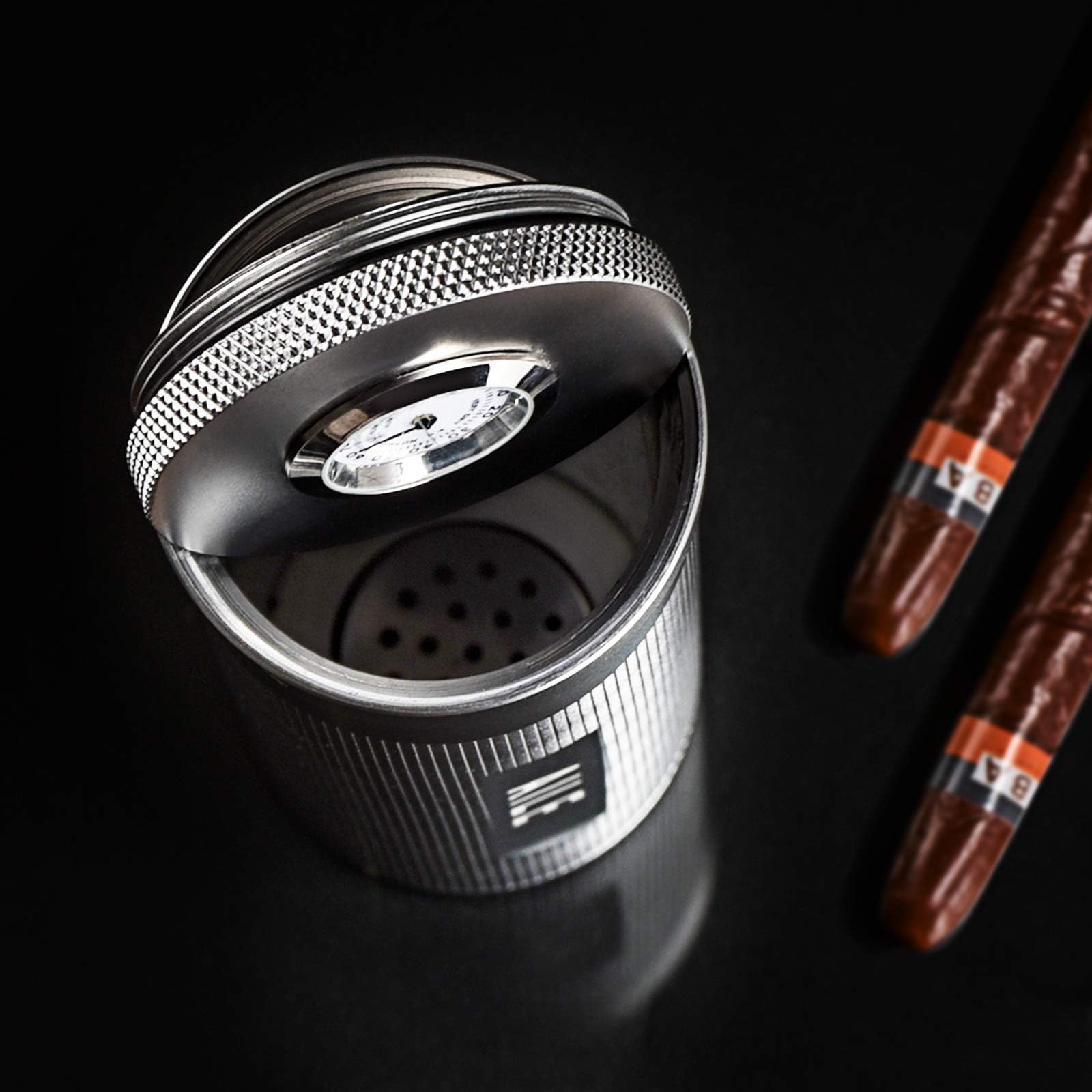 Snapklik.com : AILE Cigar Stainless Steel Humidor Silver Travel Cigar ...