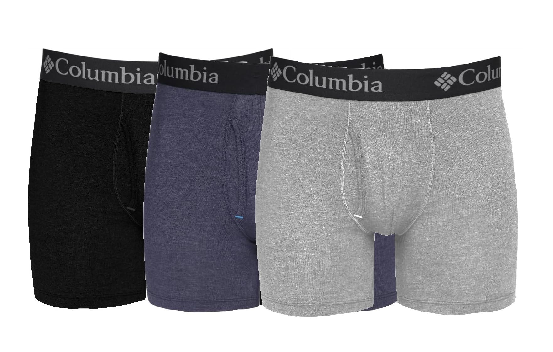 Columbia Men's Performance Cotton Stretch Boxer Brief-3 Pack, Black ...
