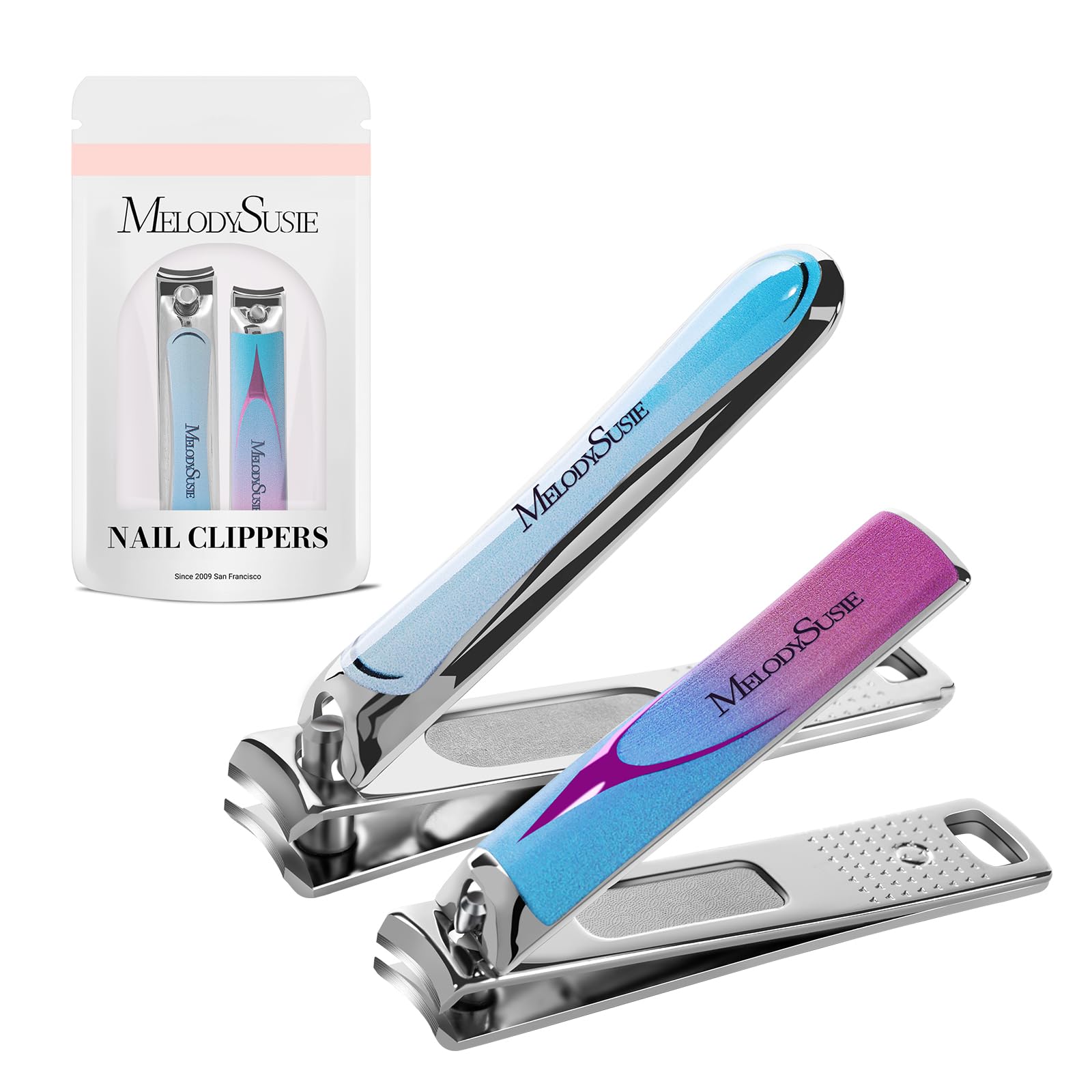 Amazon.com : MelodySusie Nail Clippers Set, 2 in 1 Toenail Clippers ...