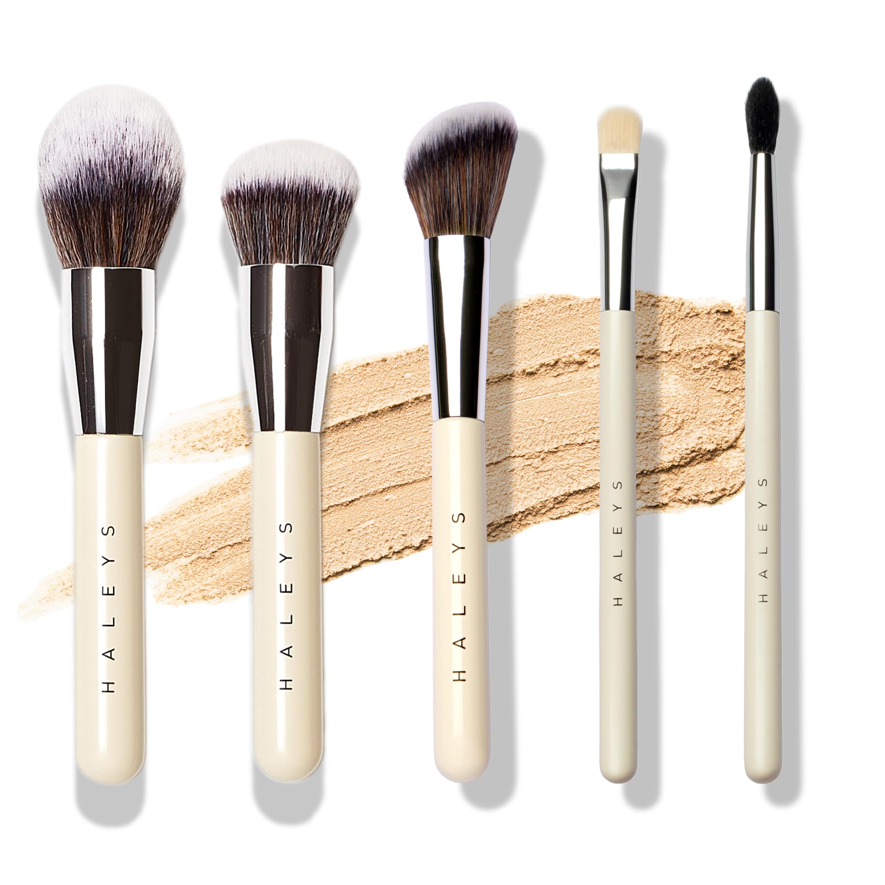 Amazon.com: HALEYS Makeup Brush Set 5 pcs: Soft, Streak-free, Perfect Blending, Buff, Blurs and ...