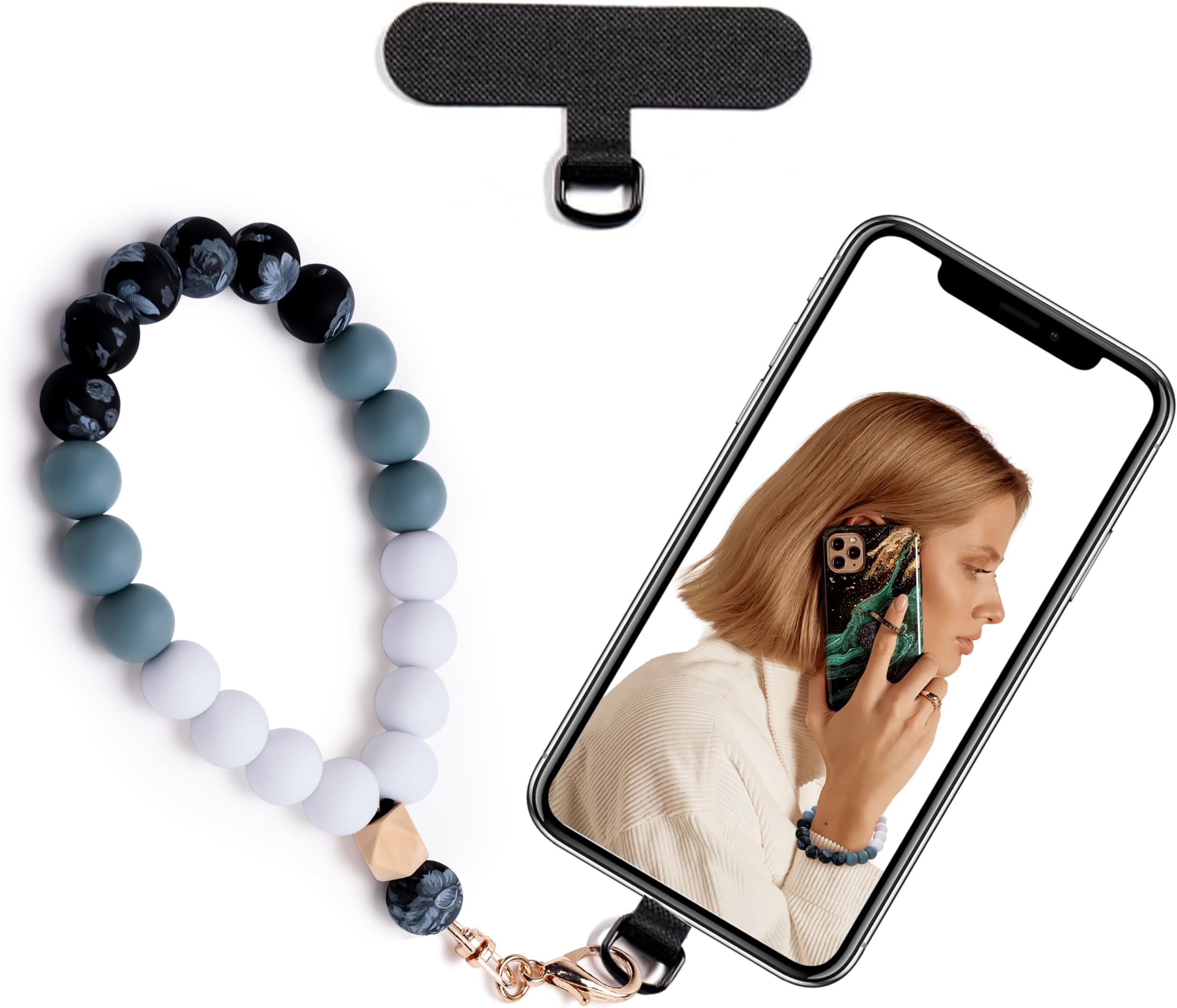 Amazon.com: Lostars Silicone Beaded Phone Wrist Strap,phone bracelet ...