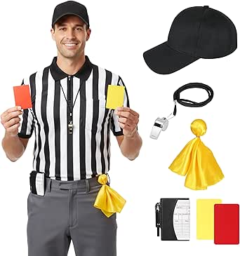 Amazon.com: Tinyones Striped Referee Shirt Halloween Costume Men's ...