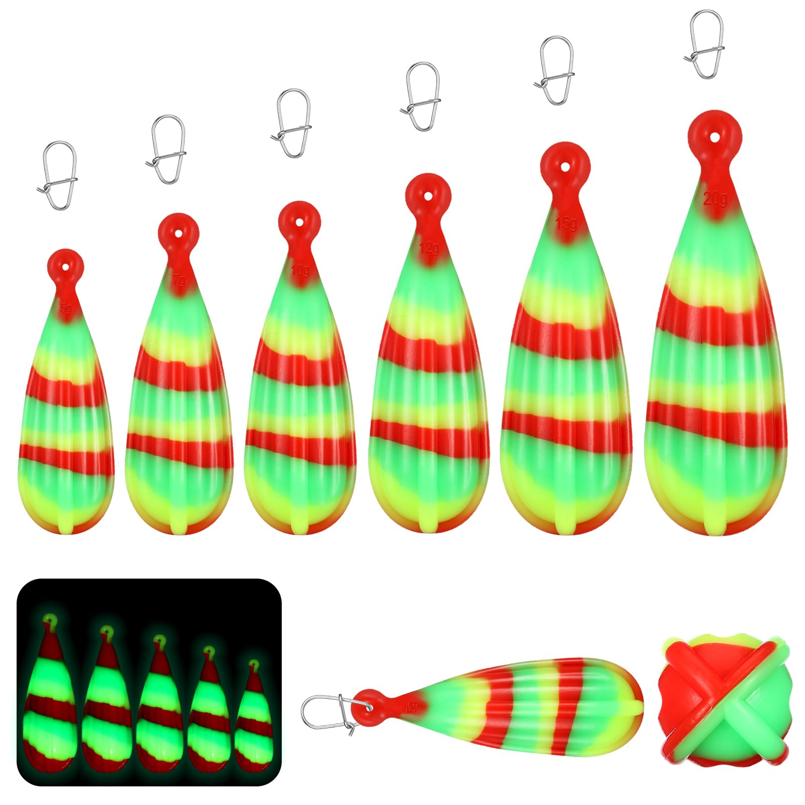 Snapklik.com : Lenwen 6 Pieces Fishing Practice Plug Soft PVC Bait ...