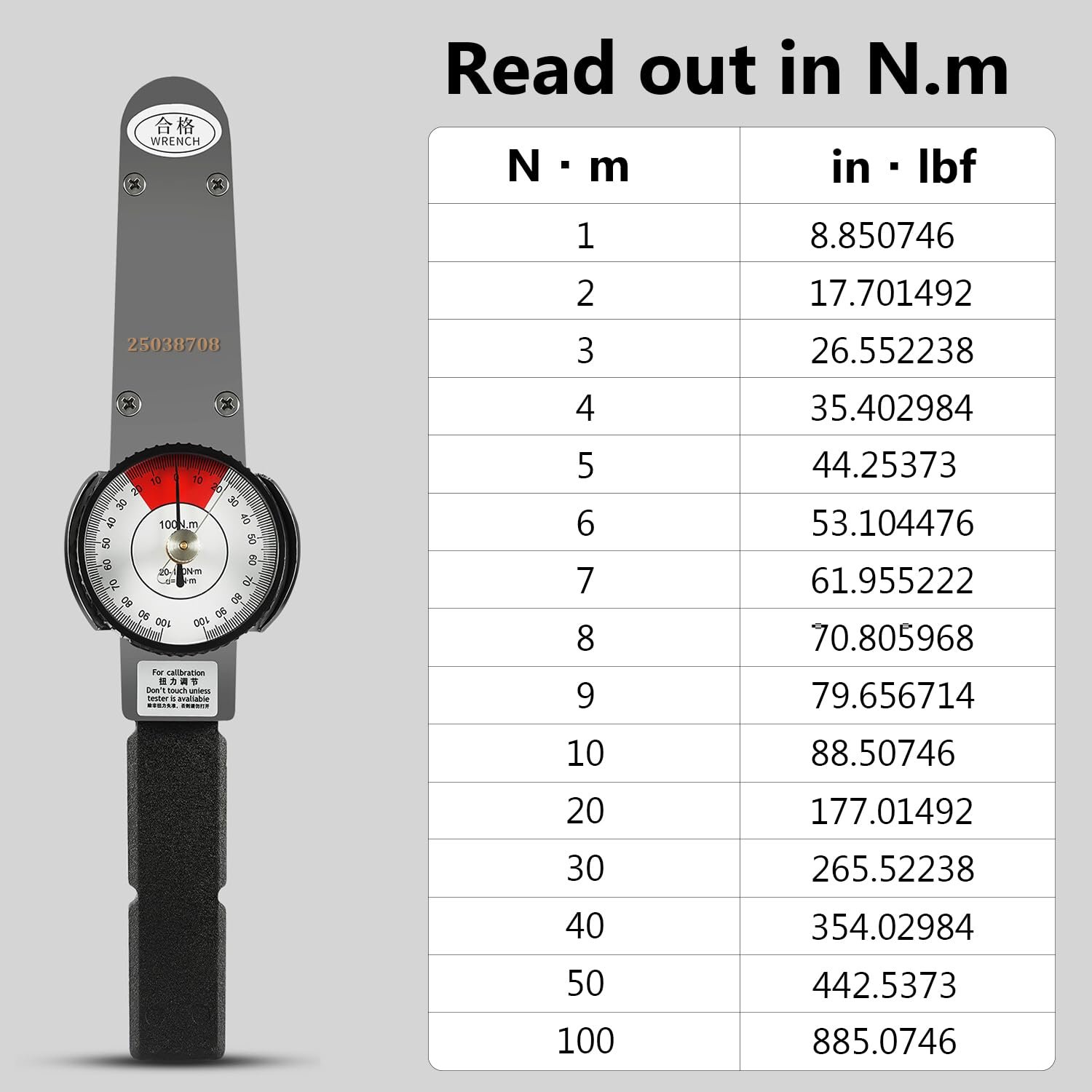 Snapklik.com : 0-100 N.m Dial Indicator Torque Wrench, Indicating ...