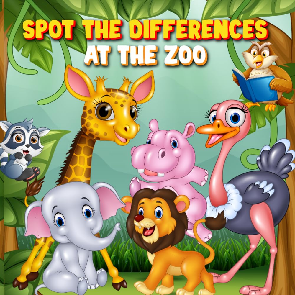 Spot the Differences Book for Kids: Discover & Find Fun At Zoo Animals ...