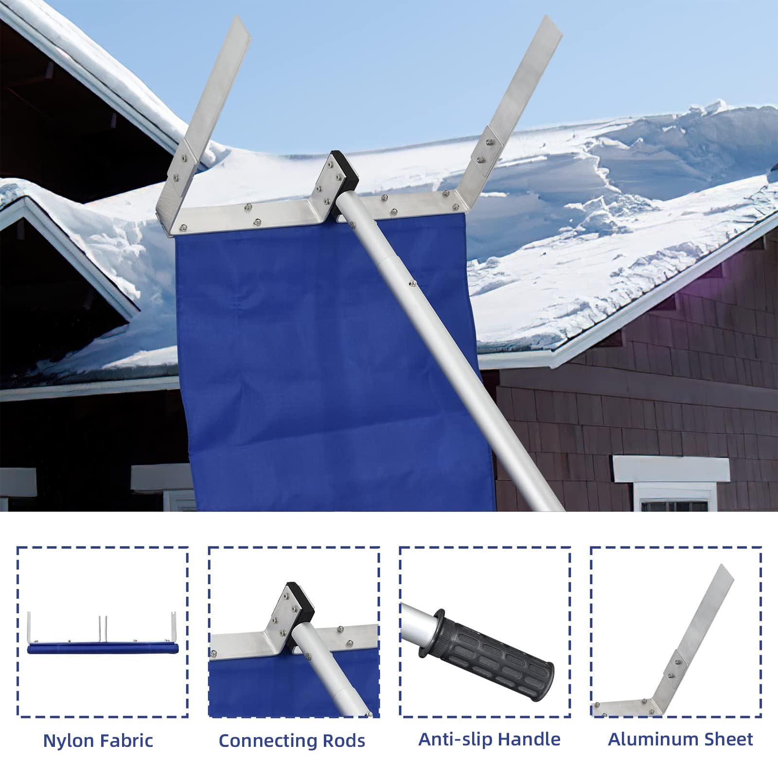 Snapklik.com : Snow Roof Rake - 4-20FT Extendable Snow Rake For House ...