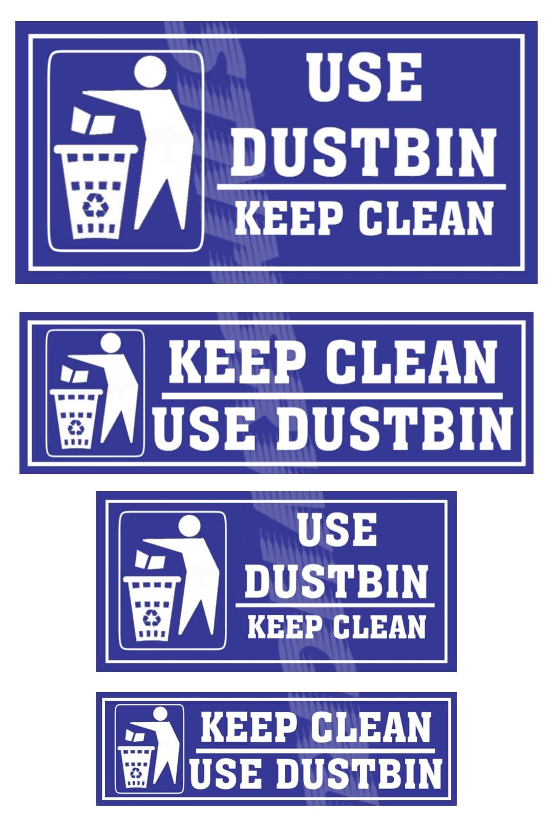 Keep Clean Use Dustbin Stickers Pack of 5 (8 &10 inch) | Please use ...