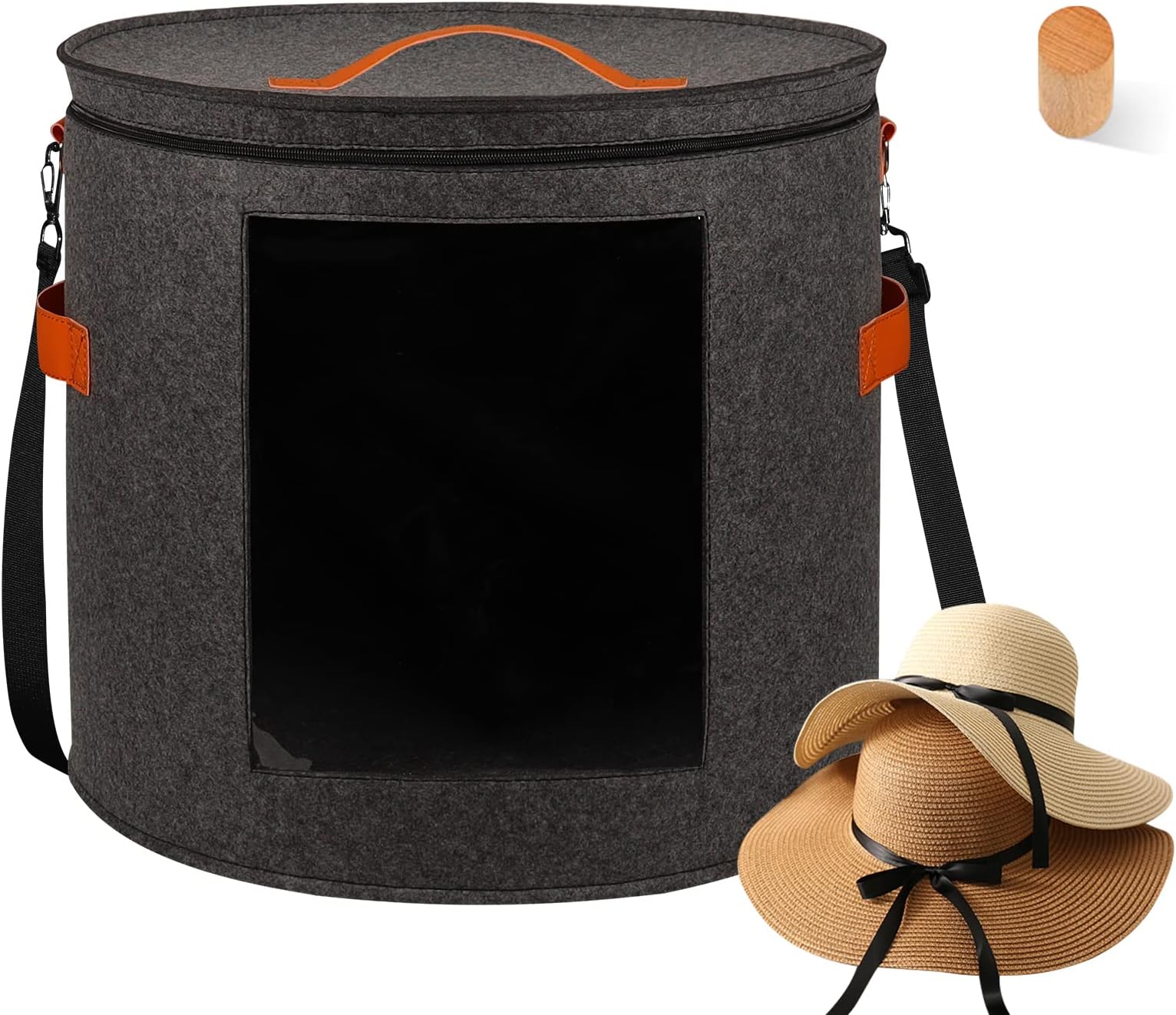 Amazon.com - IYKA Hat Box Organizer Round Travel Hat Boxes Foldable Hat ...
