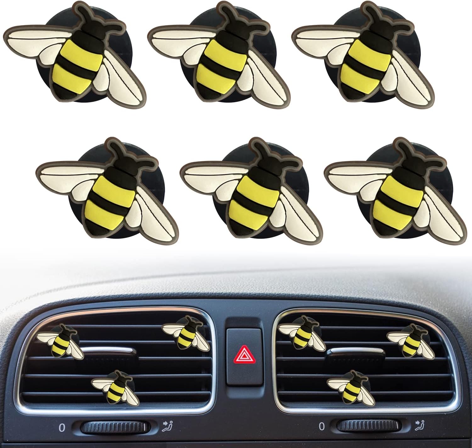 Amazon.com: Cute Bee Air Vent Clips, 6 Pcs Bee Car Air Fresheners Vent Clips Car Diffuser Vent ...