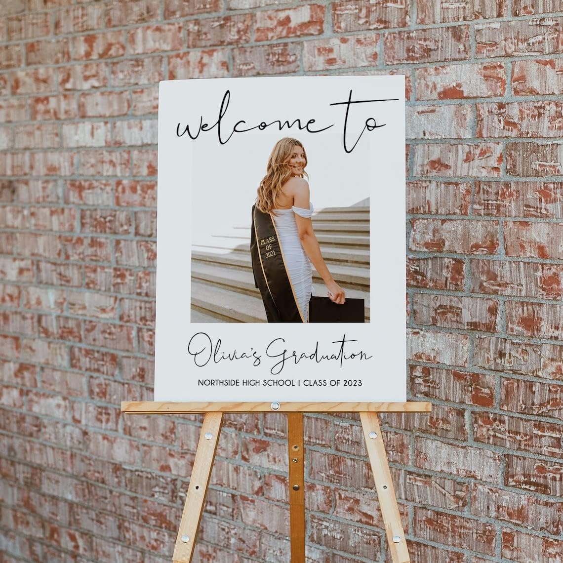 Amazon.com: Graduation Welcome Sign, Editable Graduation Sign, Photo ...