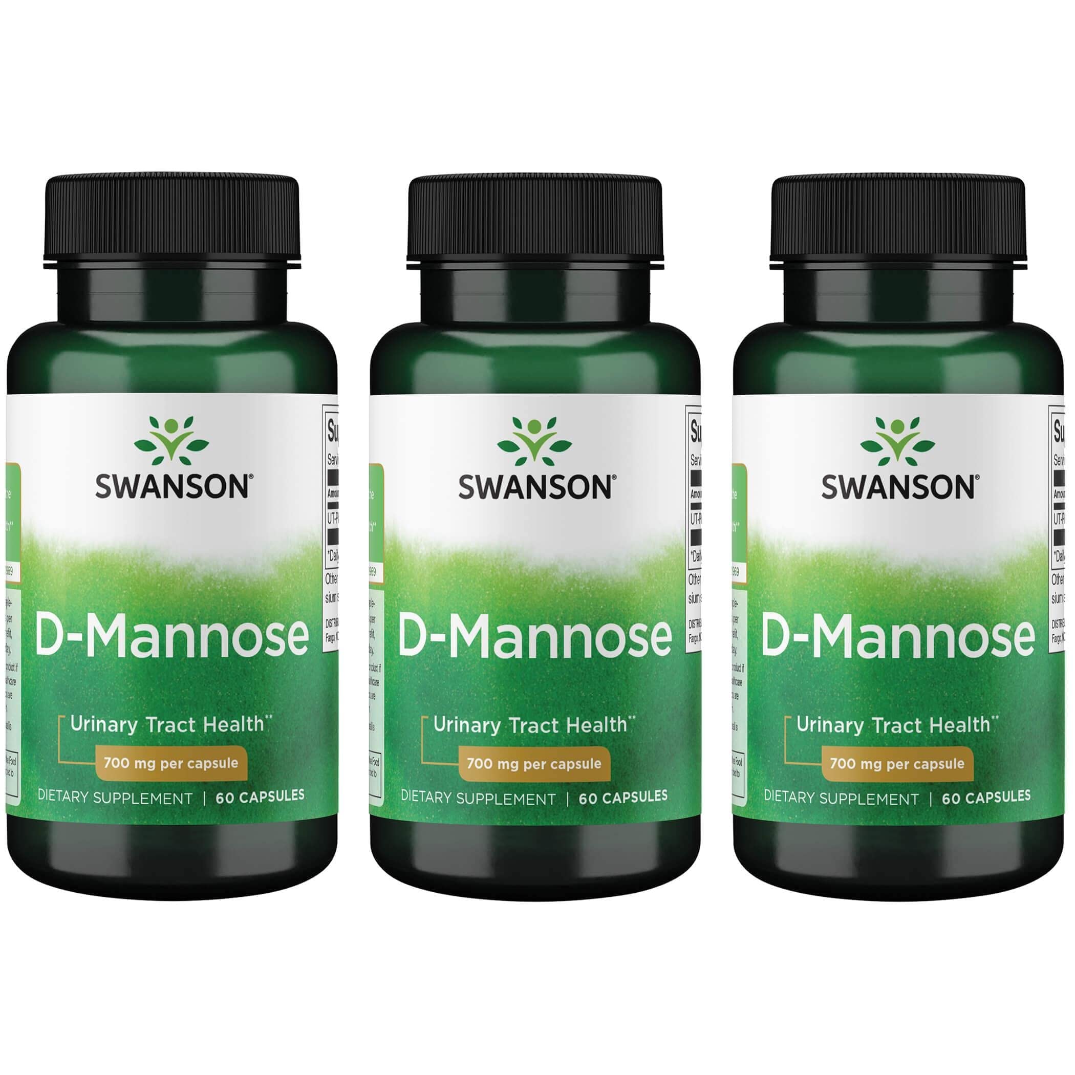 Amazon.com: Swanson Premium Brand D-Mannose 700 mg 60 Caps 3 Pack ...