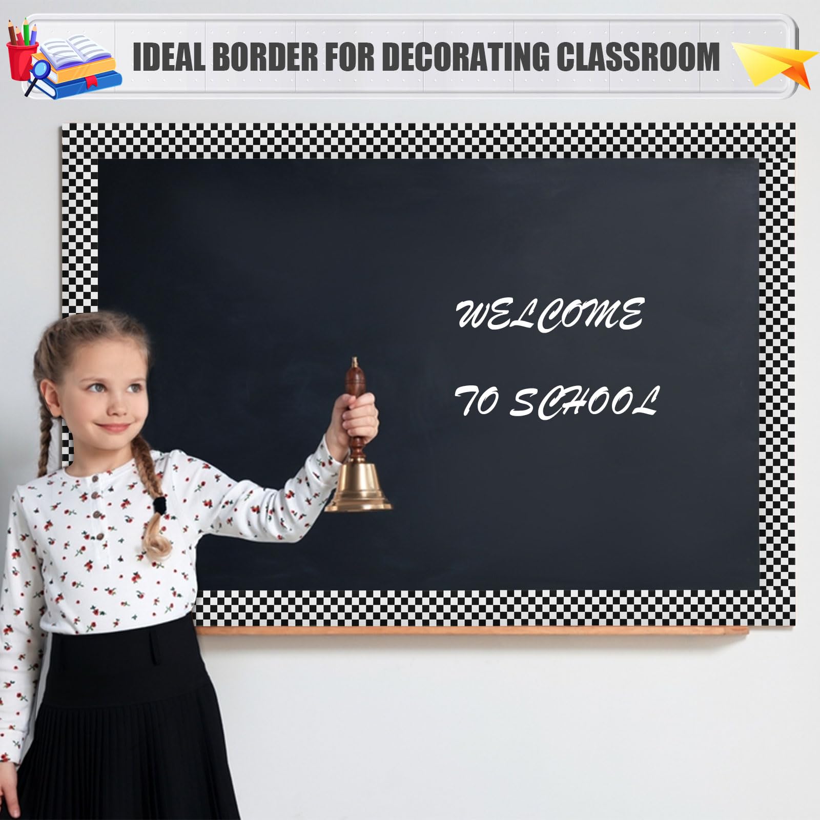 Black And White Checkered Border Checkered Pattern Border Black And