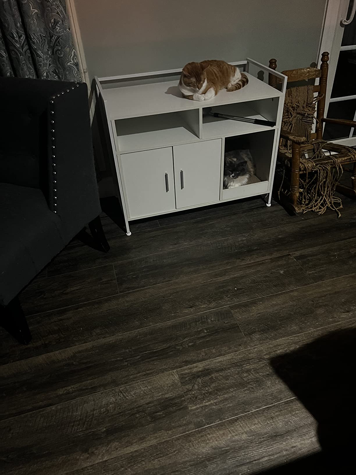 $25/mo - Finance Corner Litter Box Enclosure, Cat Litter Box Furniture ...