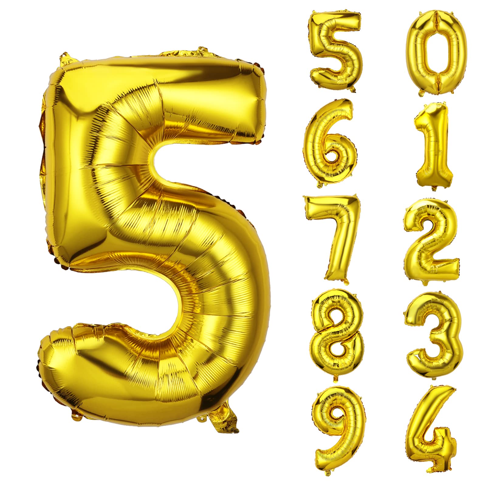 Amazon.com: AIEX Gold Number Balloons 28 Inch, Inflatable Large Foil ...