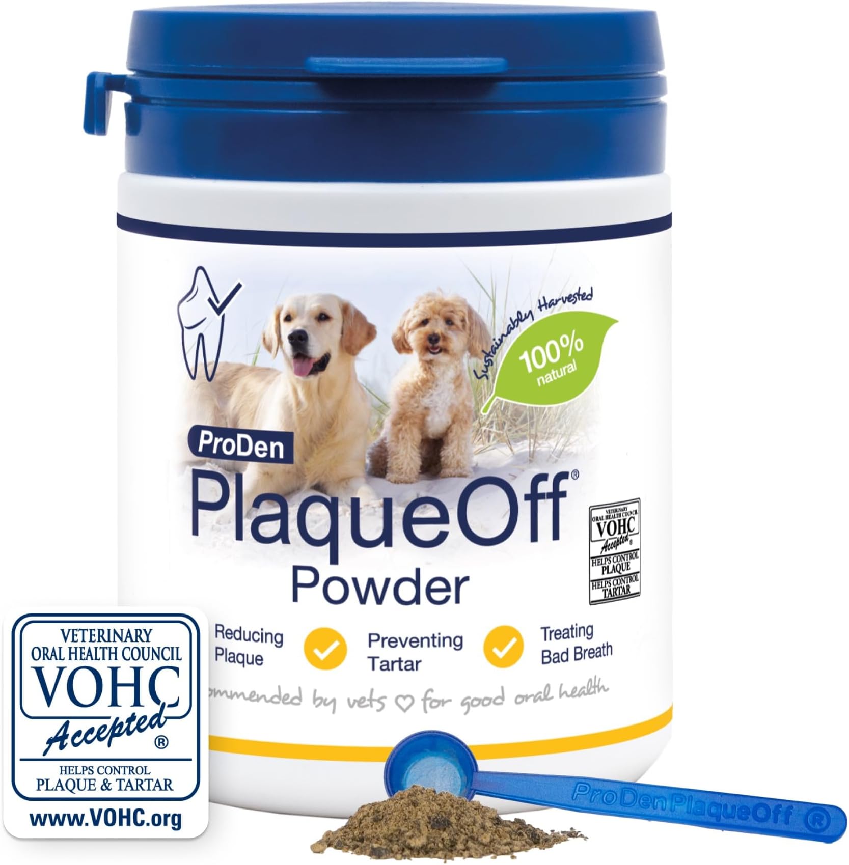ProDen PlaqueOff Powder for Dogs & Cats, Tartar & Bad Breath Remover ...