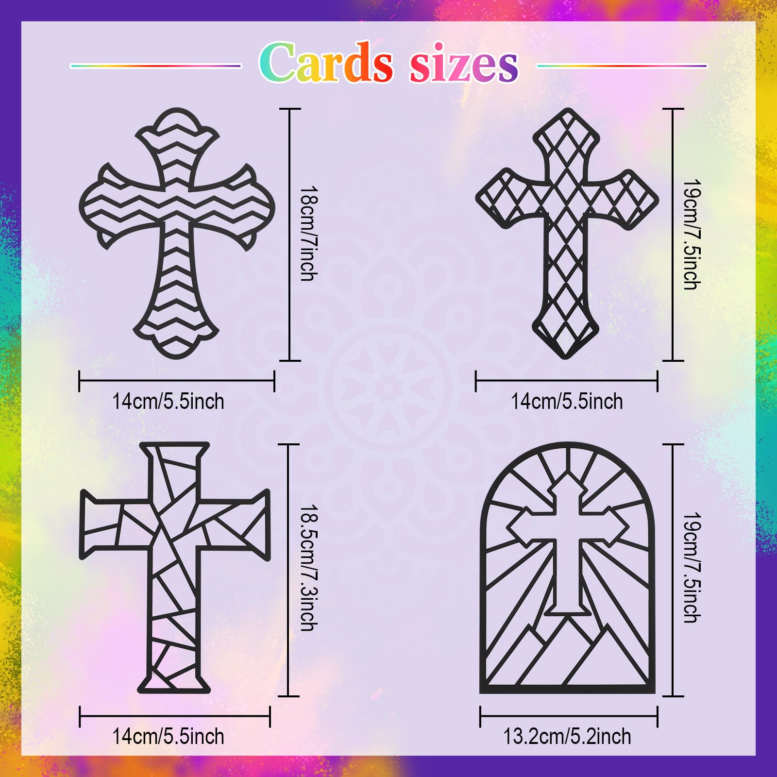 Snapklik.com : Yeaqee 24 Pack Christmas Cross DIY Suncatcher Paper ...