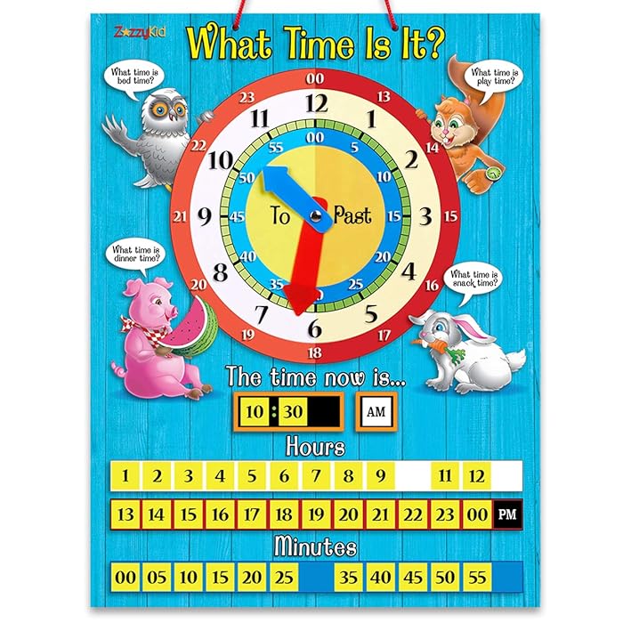 Buy ZazzyKid Educational Demonstration Clock Teaching Kids Tell The ...