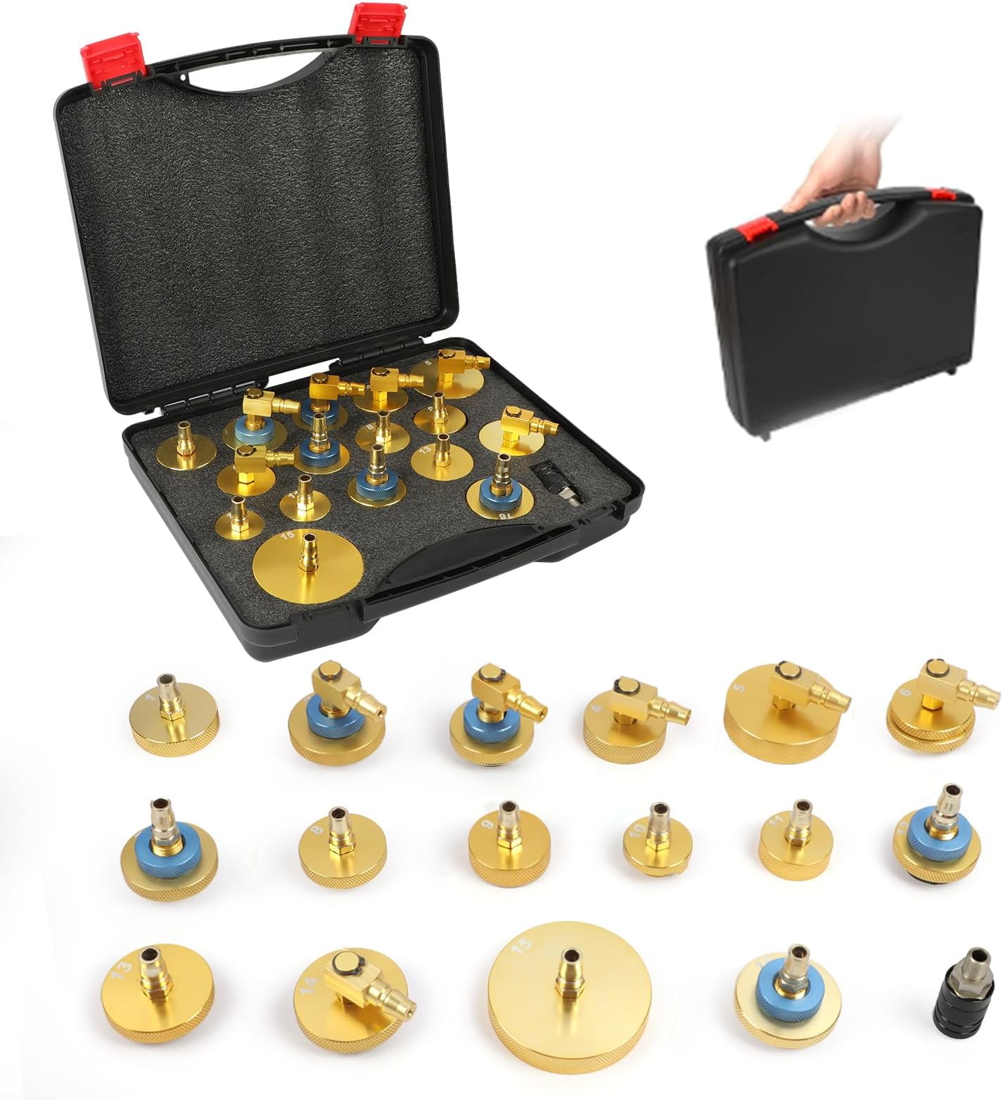 Amazon.com: LUTIFIX Brake Bleeder Adapter Set,17pcs Brake Master ...