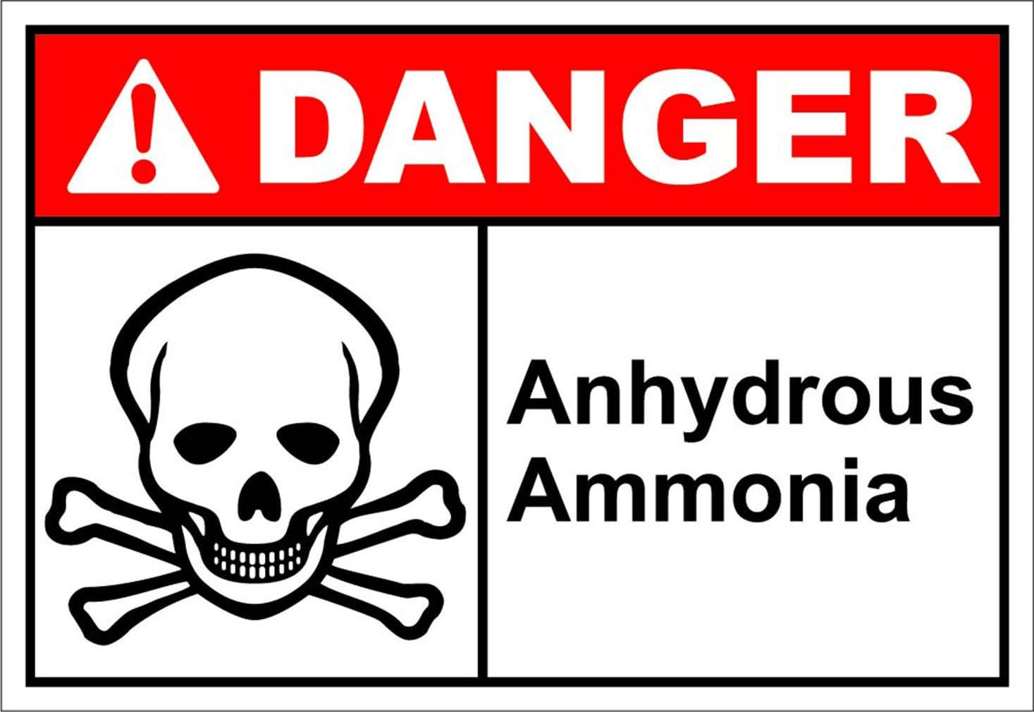 Amazon.com: Anhydrous Ammonia Danger OSHA/ANSI Label Vinyl Decal ...
