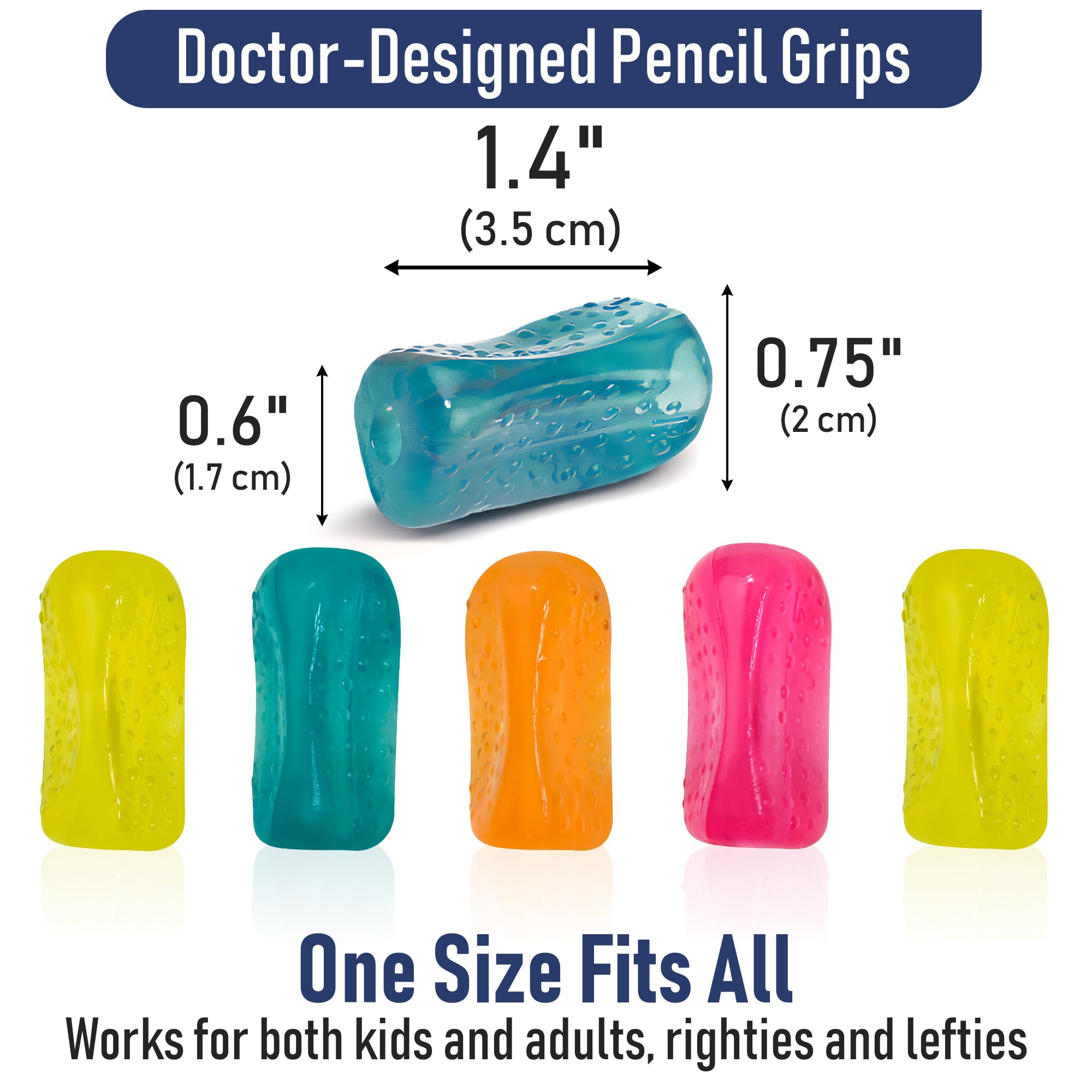 Snapklik.com : Bumpy Grip - Neon Ergonomic Writing Aid, 6-Pack, Doctor-Designed To Improve ...