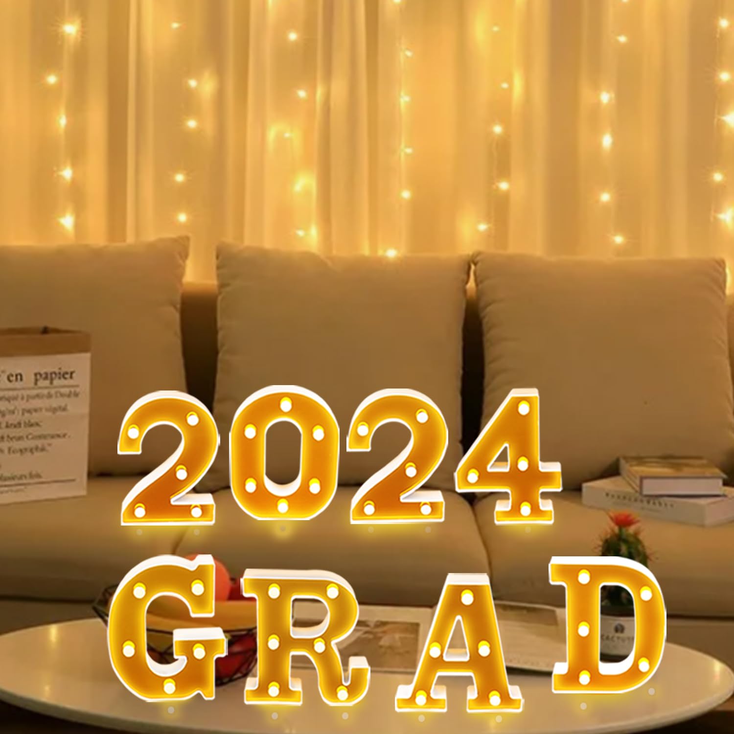 Snapklik.com : MGahyi 8 Pcs 2024 Grad LED Marquee Letter Lights, Sign ...