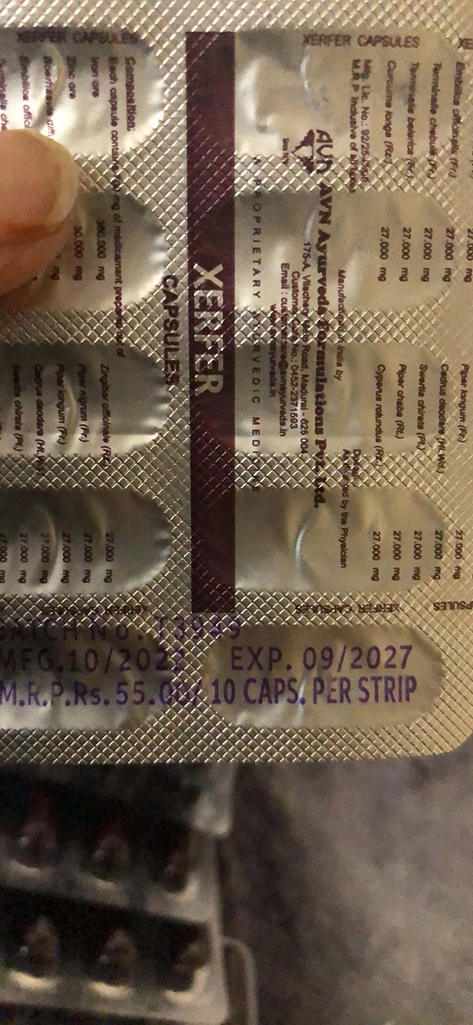 Buy AVN Xerfer Capsules - Helps In Anemia By Promoting Natural Rbc ...