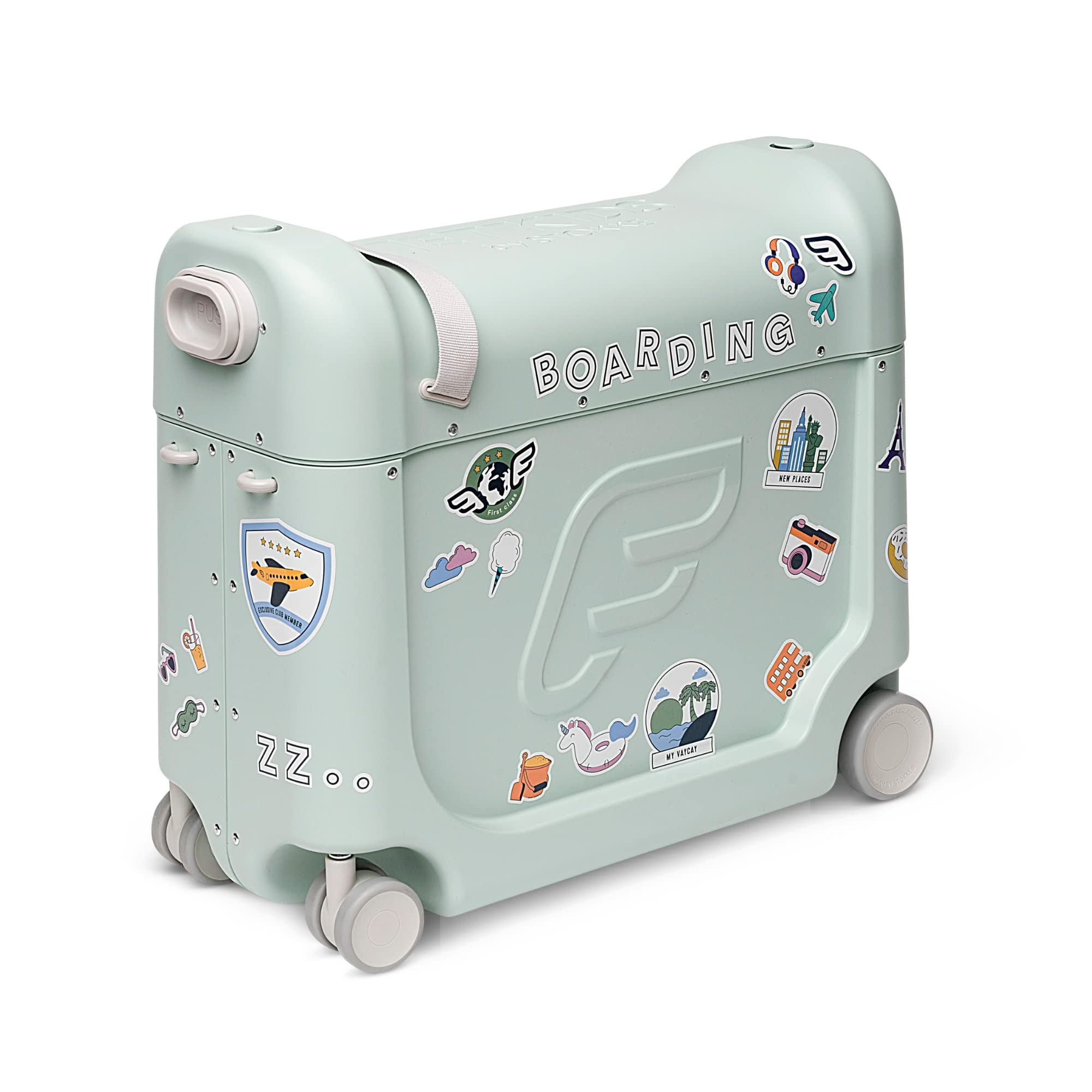 JetKids by Stokke BedBox, Green Aurora - Kid's Ride-On Suitcase & In ...