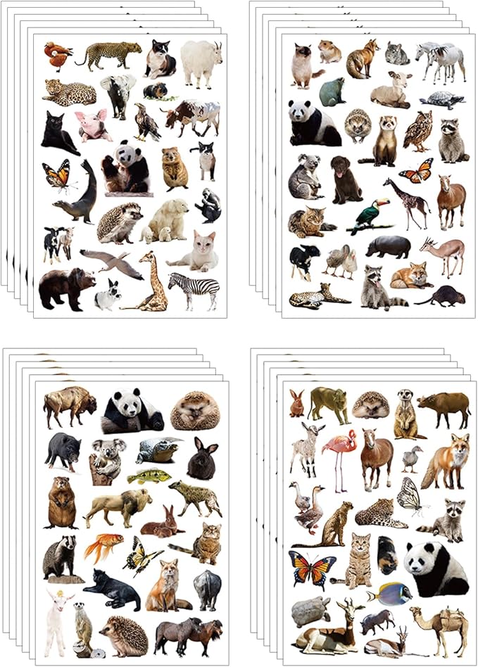 Amazon.com: 24pcs Wild Animals Stickers for Kids, Jungle Animal ...