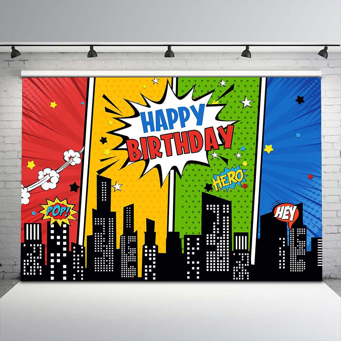 Buy Avezano Superhero Birthday Backdrop Super City Comic Birthday Party ...
