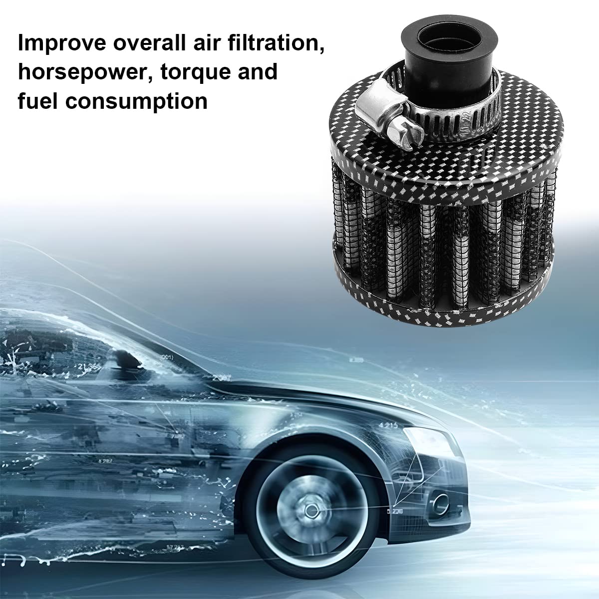 Snapklik.com : BESULEN Air Intake Filter Breather, 0.47 Inch Universal ...