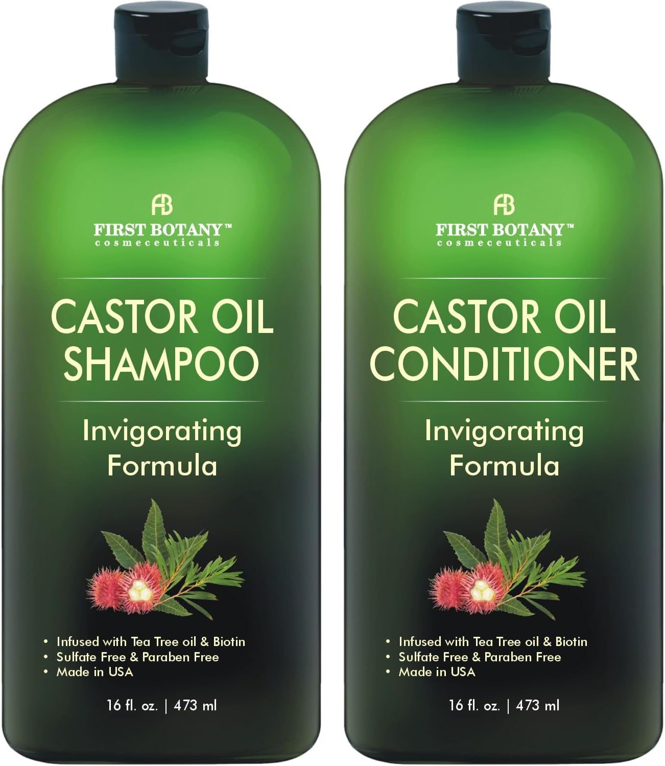 Amazon.com : Castor Oil Shampoo and Conditioner - A Anti Hair Loss Set ...
