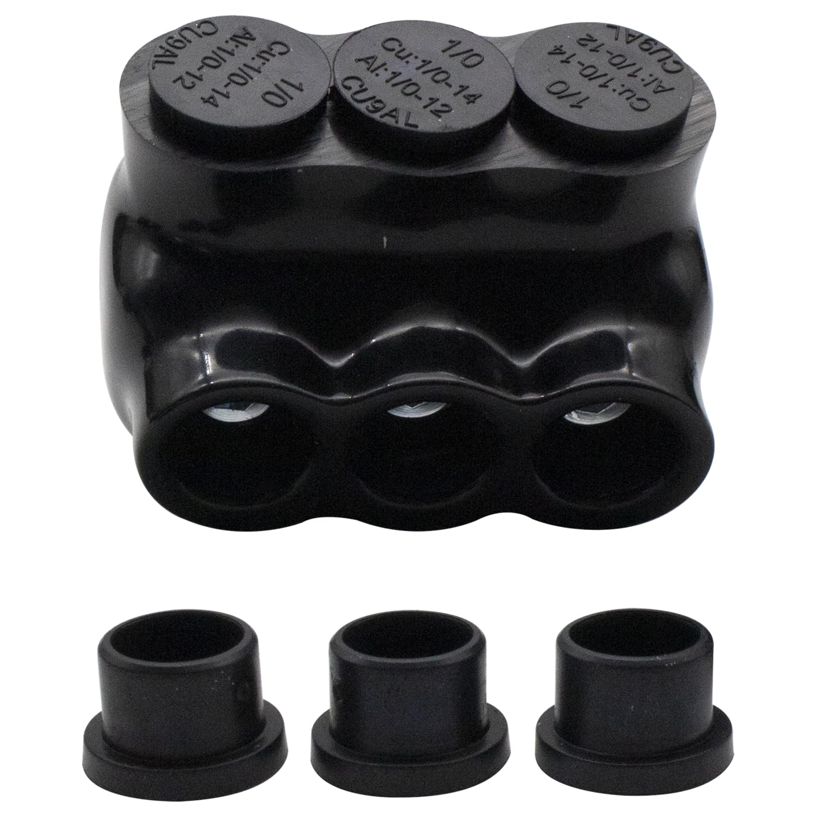 Snapklik.com : Insulated Multi Tap Connectors 1/0-14 AWG, 3 Port Rubber ...
