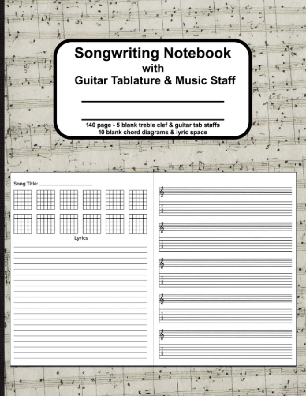 Guitar Tab Books | Guitar Songwriting Book with Guitar Tablature ...