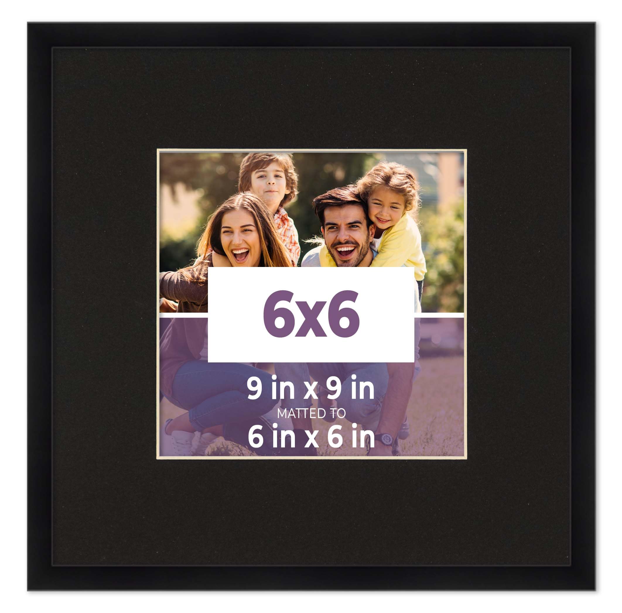 Amazon.com - 6x6 Frame Black with Black Picture Mat for 6x6 Photo ...
