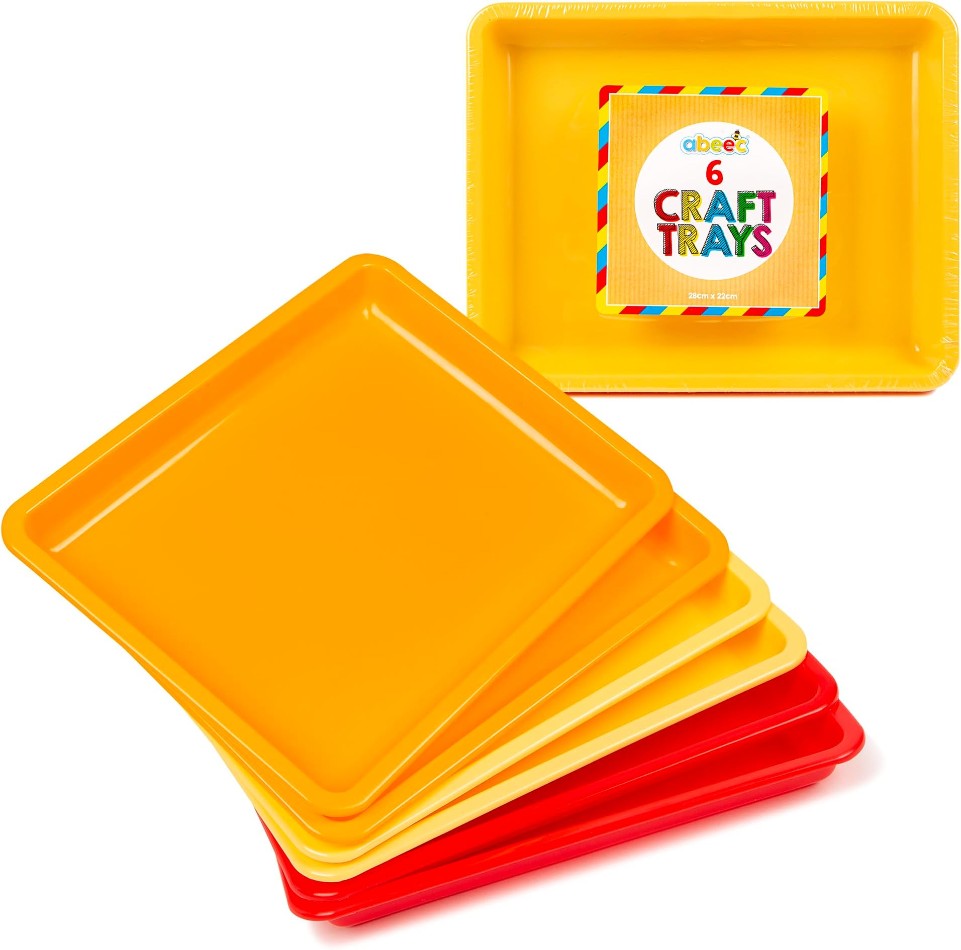 WUWEOT 7 Pack Plastic Activity Tray, 34 x 25 x 4cm Multiuse Art and ...