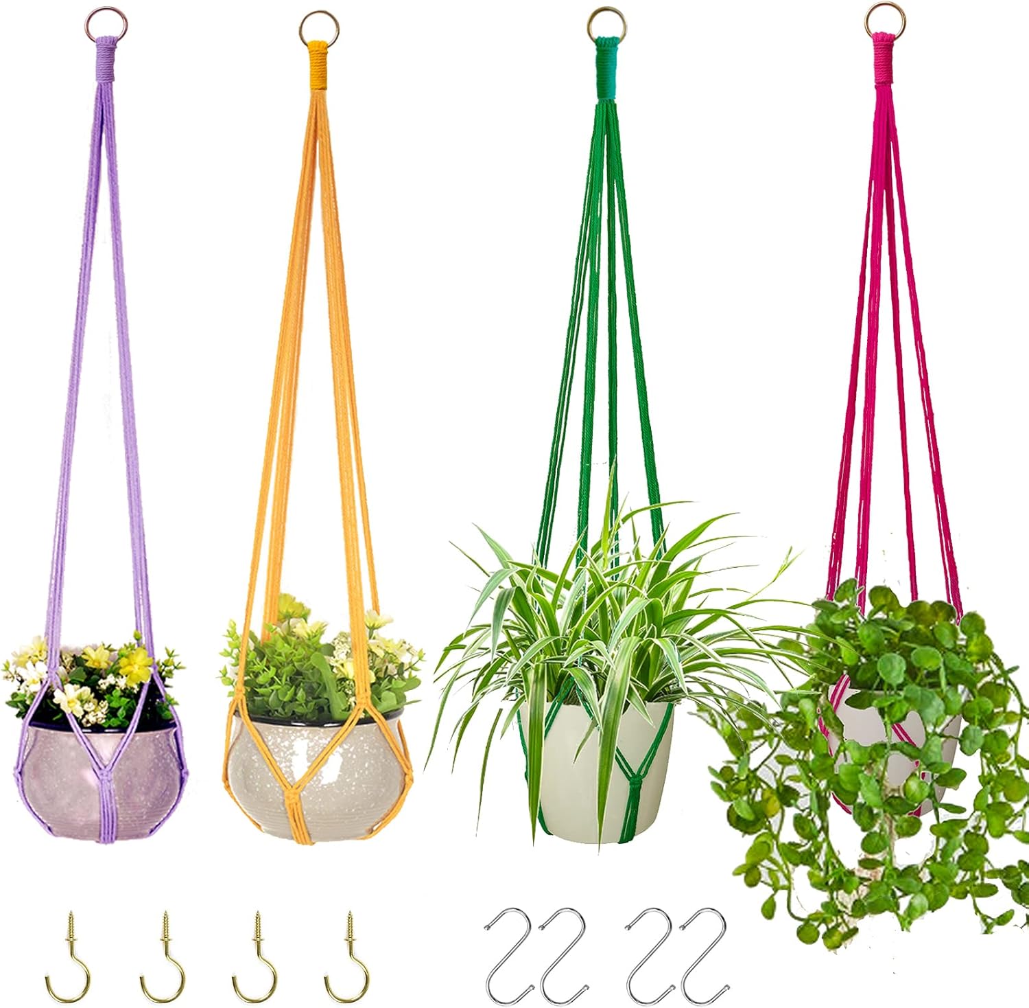Amazon.com: HOWMAX Hanging Planters for Plants with 8 Hooks, Handmade ...