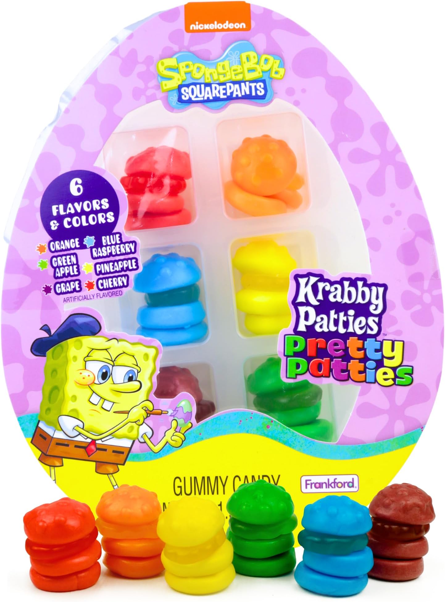 Amazon.com : SpongeBob Krabby Patty Gummies, Assorted Rainbow Pretty ...