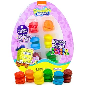 Amazon.com : SpongeBob Krabby Patty Gummies, Assorted Rainbow Pretty ...