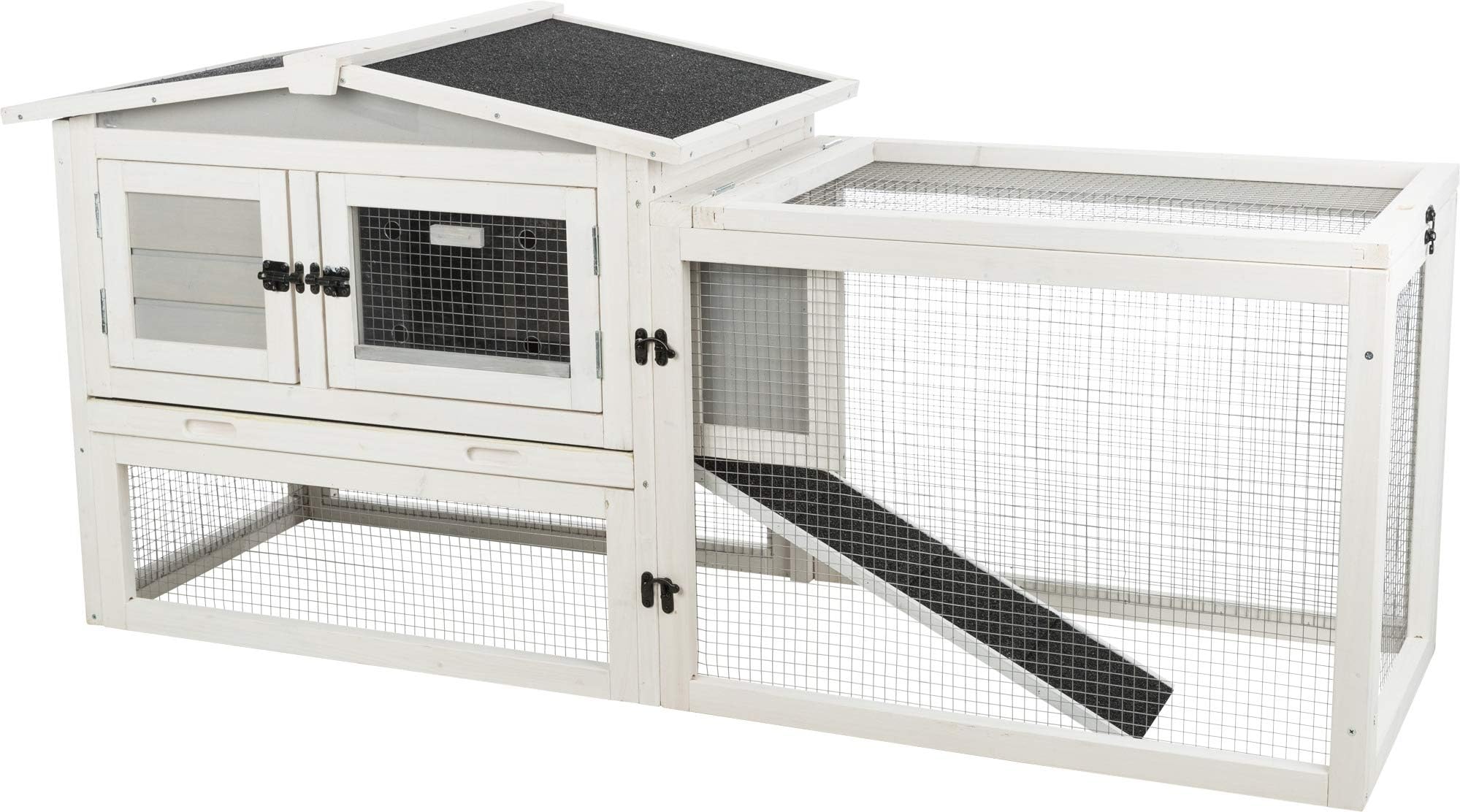 Amazon.com: TRIXIE Natura Insulated Rabbit Hutch with Run, Ideal ...