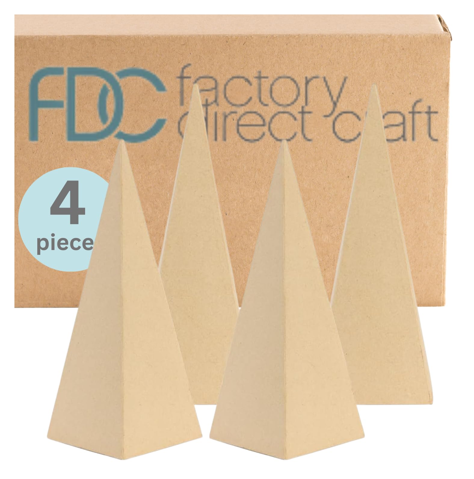 Amazon.com: Pack of 4 Pyramid Square Shaped Paper Mache Cones - Pre ...