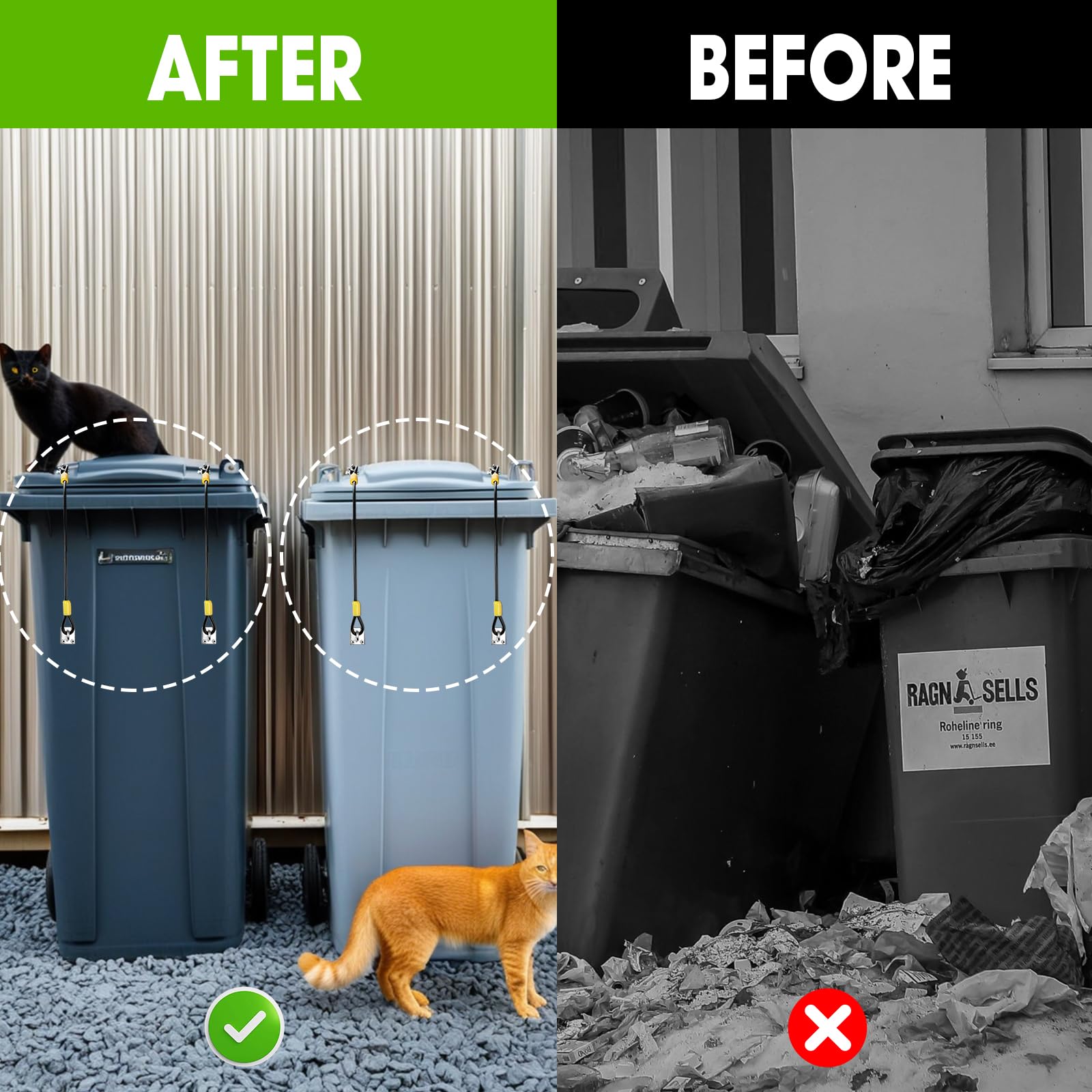 Snapklik.com : Trash Can Lock For Animals,Garbage Can Straps Lock For ...