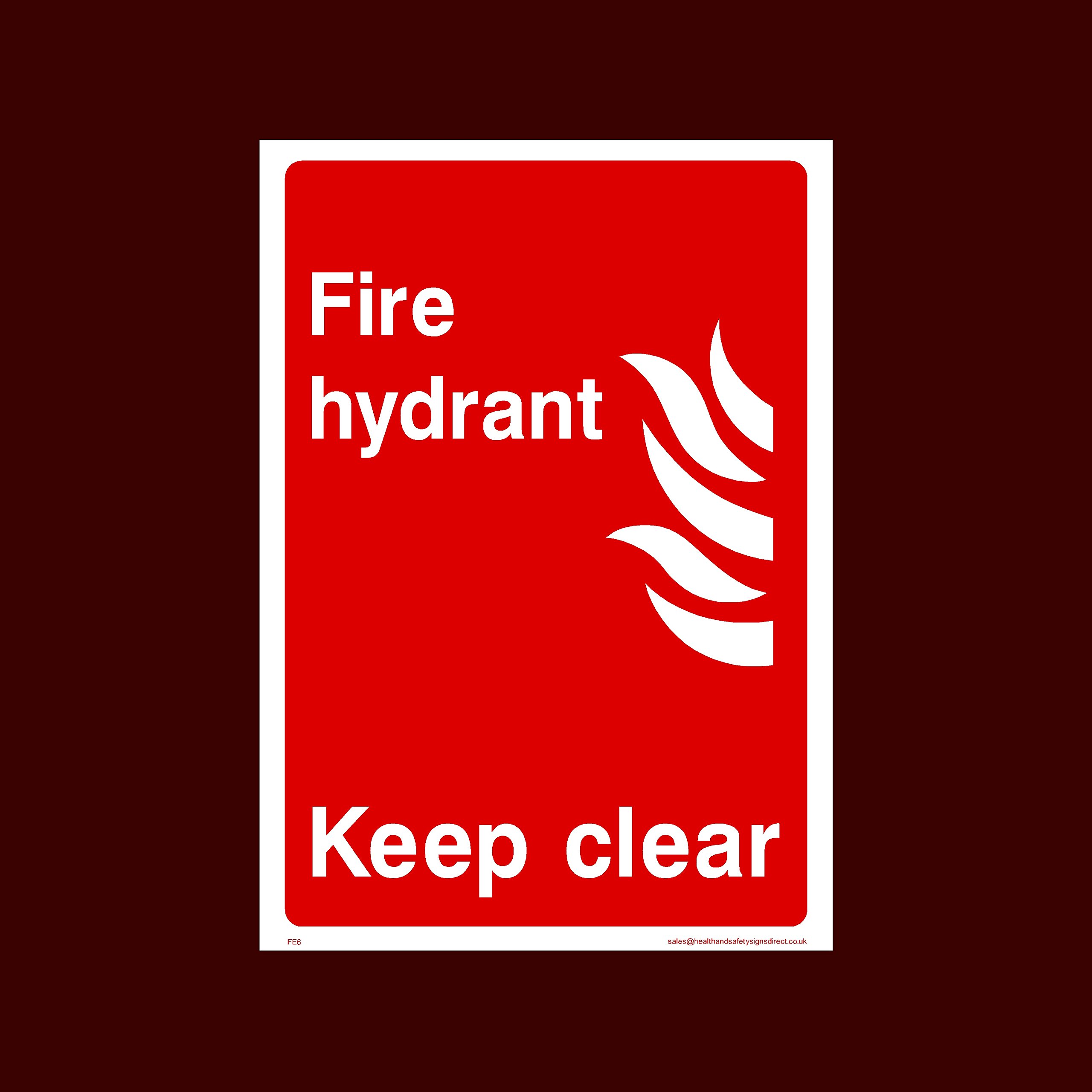 Buy Fire Hydrant keep clear Plastic Sign - Fire, Alarm, Extinguisher ...