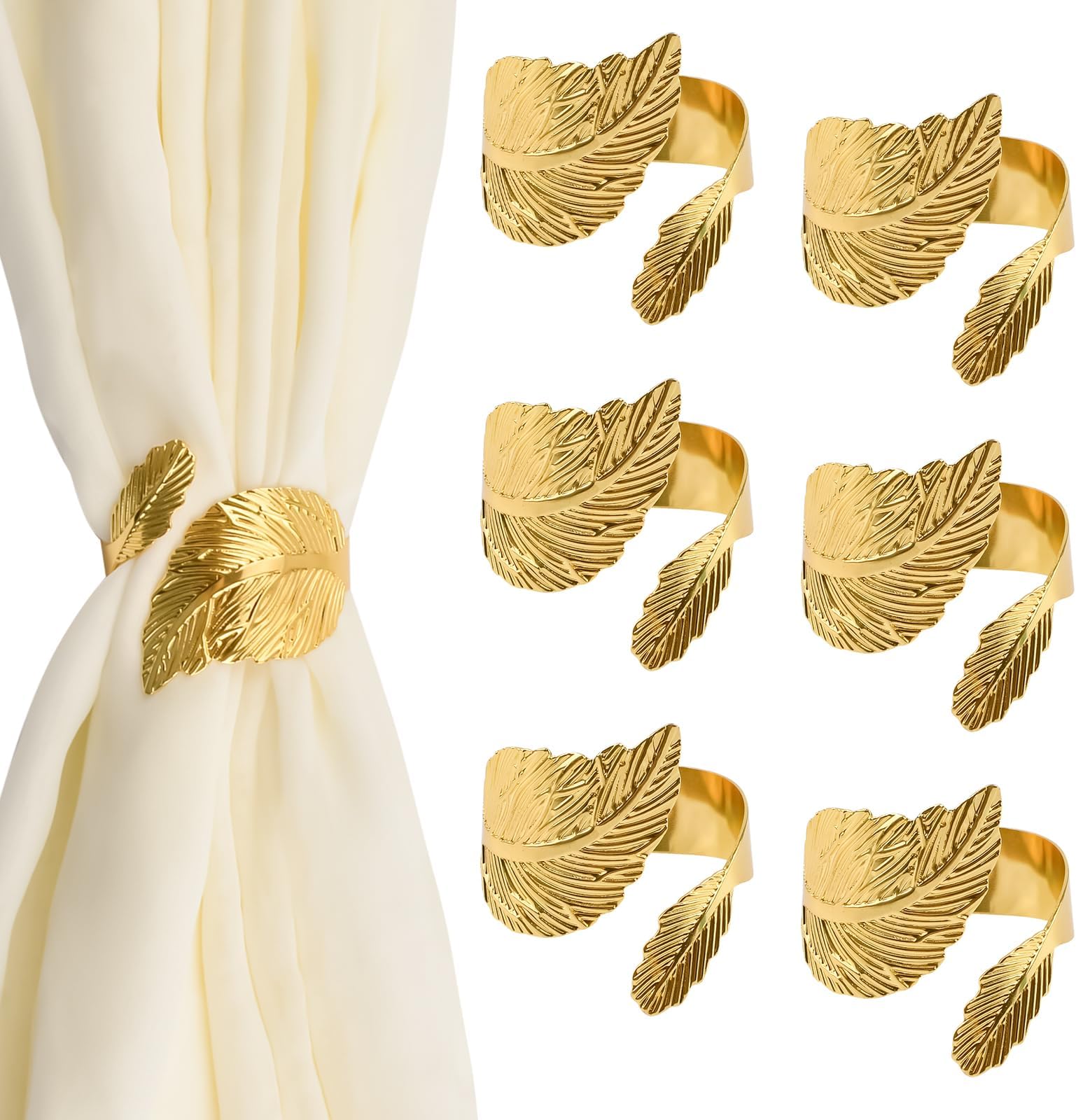 Amazon.com: UFURMATE Curtain Tie Backs, 6Pcs Metal Decorative Golden ...