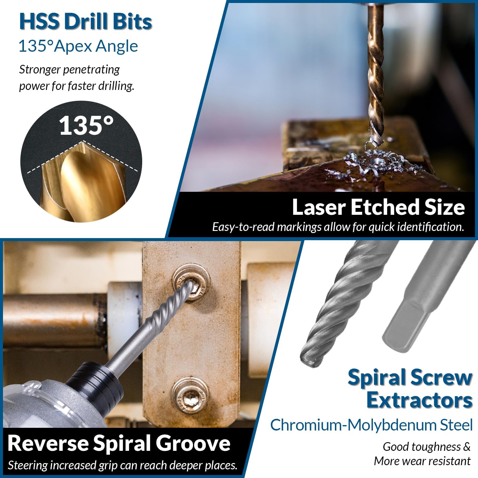 Snapklik.com : Thinkpro 39Pcs Bolt Extractor Set And Drill Bit Kit ...