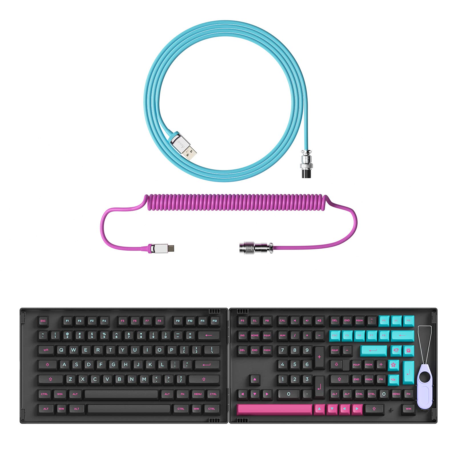 Buy Akko Custom Coiled Aviator Cable(Midnight) with Akko Midnight 178 ...