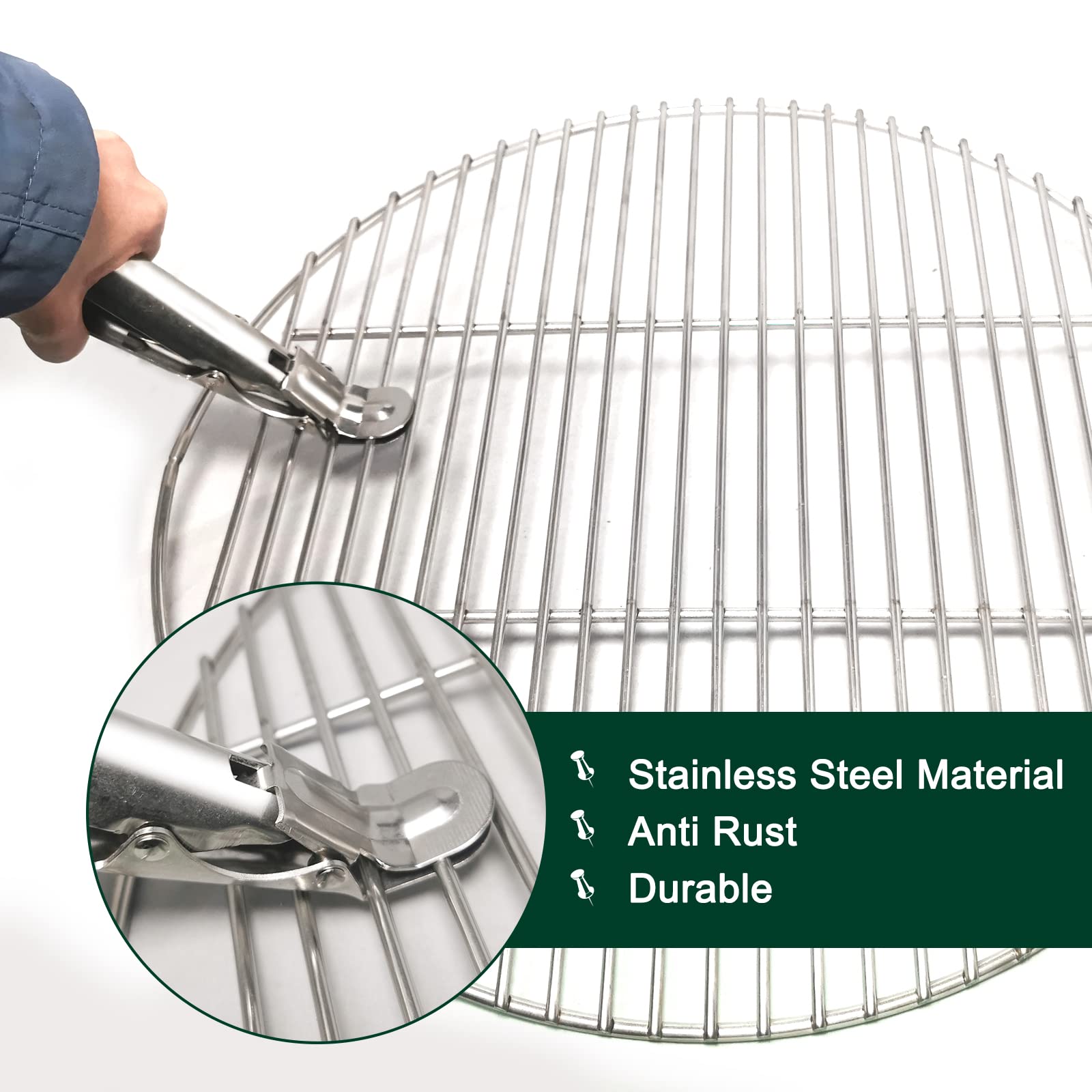 Snapklik.com : Grill Grate Lifter Gripper, Stainless Steel Grate ...