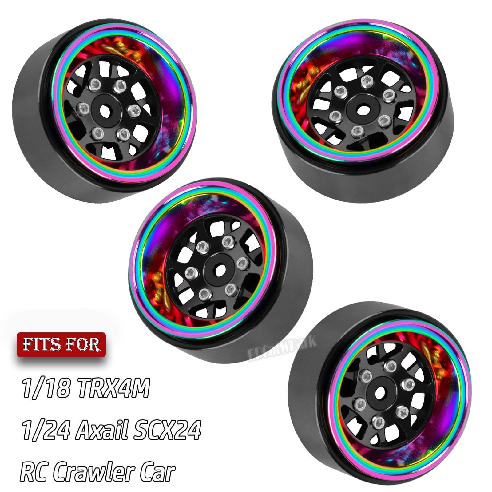 Blue Aluminum Crawler Wheels 1.3 Inch Beadlock Wheels For SCX24 & TRX4M ...