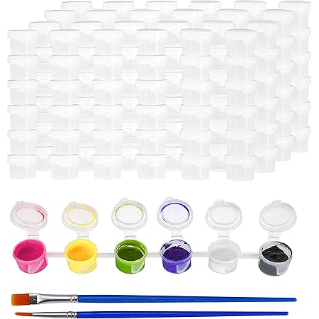 Amazon.com: 240 Pieces Empty Paint Pot, Caffox 40 Strips Acrylic Mini ...